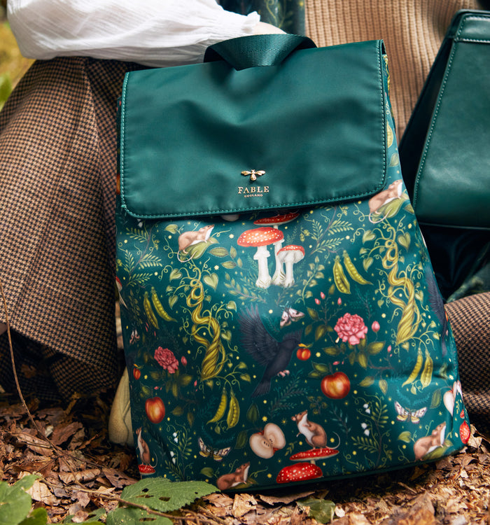 Green Catherine Rowe Into the Woods Backpack | Fable England
