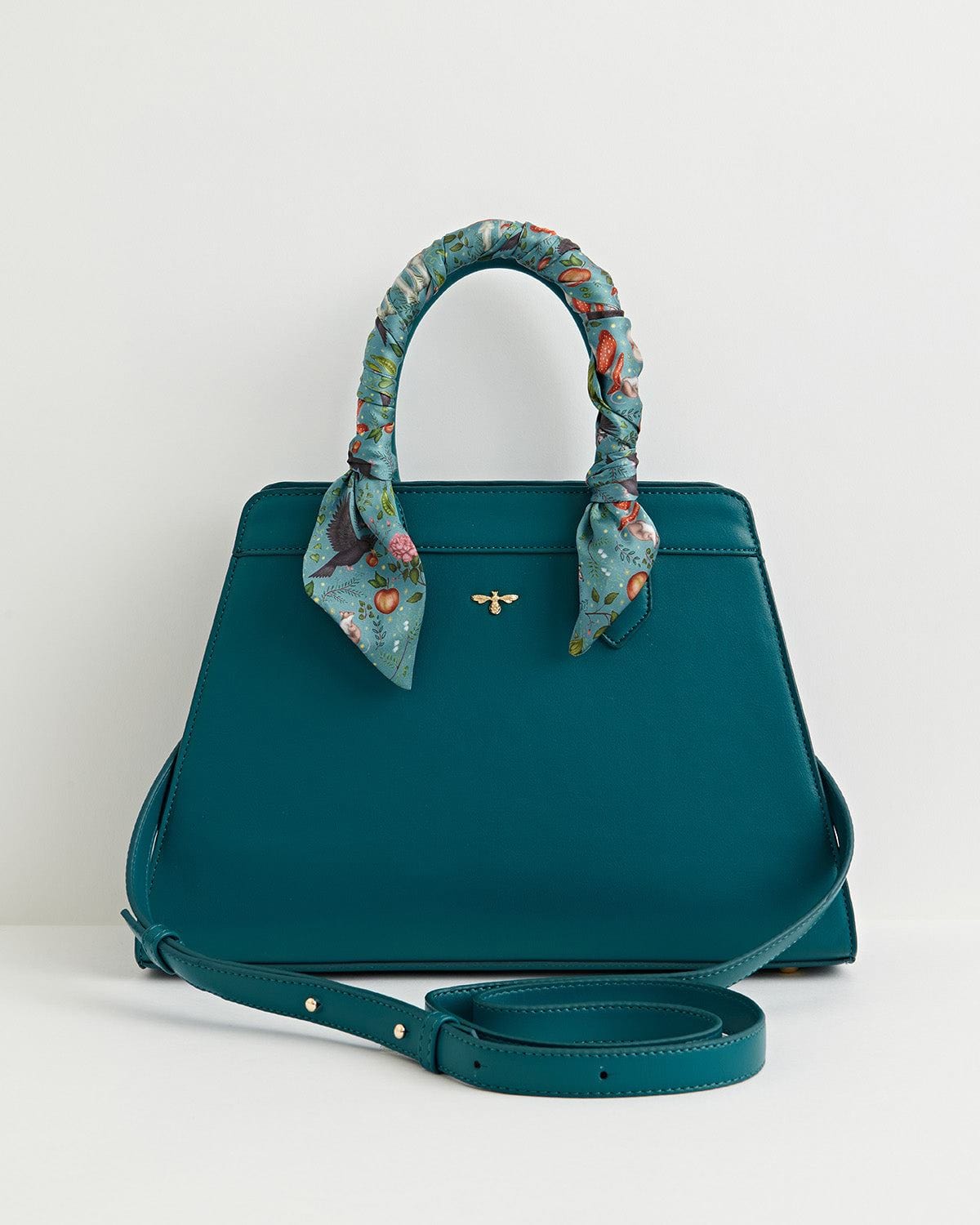 Mermaid Teal Alice Structured Tote Bag | Into The Woods Print | Fable England – Fable England UK