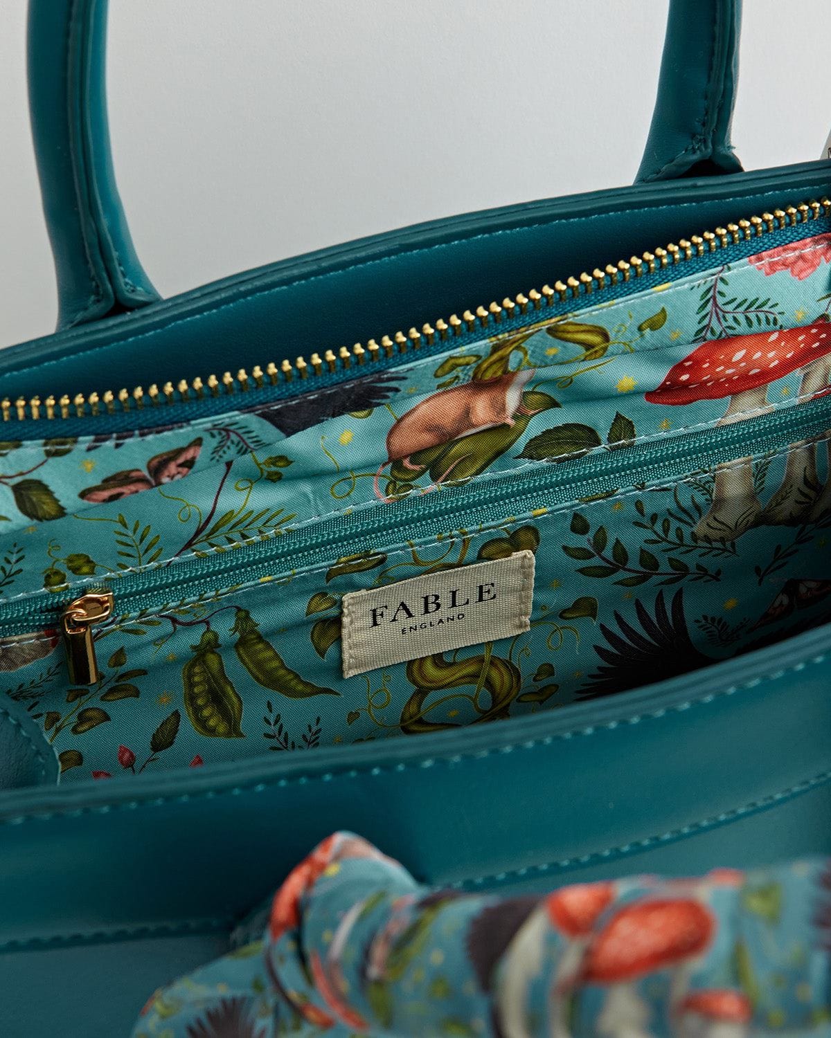 Mermaid Teal Alice Structured Tote Bag | Into The Woods Print | Fable ...
