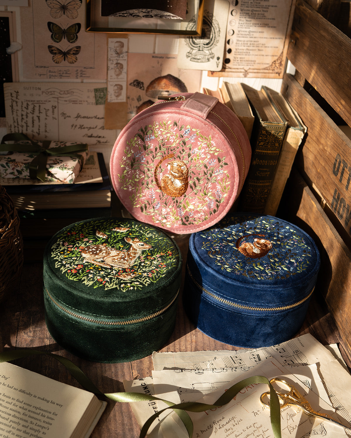 Sleeping Dormouse Round Jewellery Box | Pink | Fable England – Fable ...