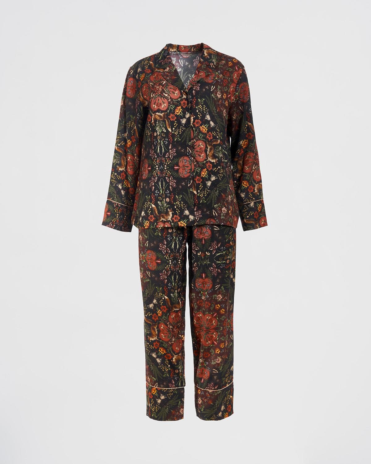 Folksy Fox Pyjamas Black – Fable England UK